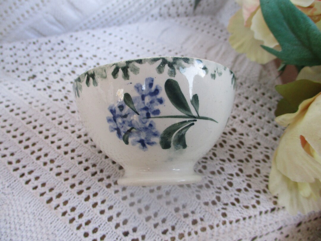 Antique Rare Tiny French BOL Rotating Decor Garlands of Blue Flowers ...