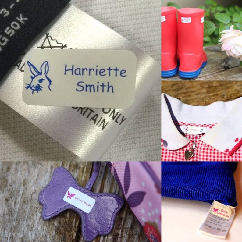 120 X Just-stick Clothing Name Labels Stick on Tags Uniform - Etsy