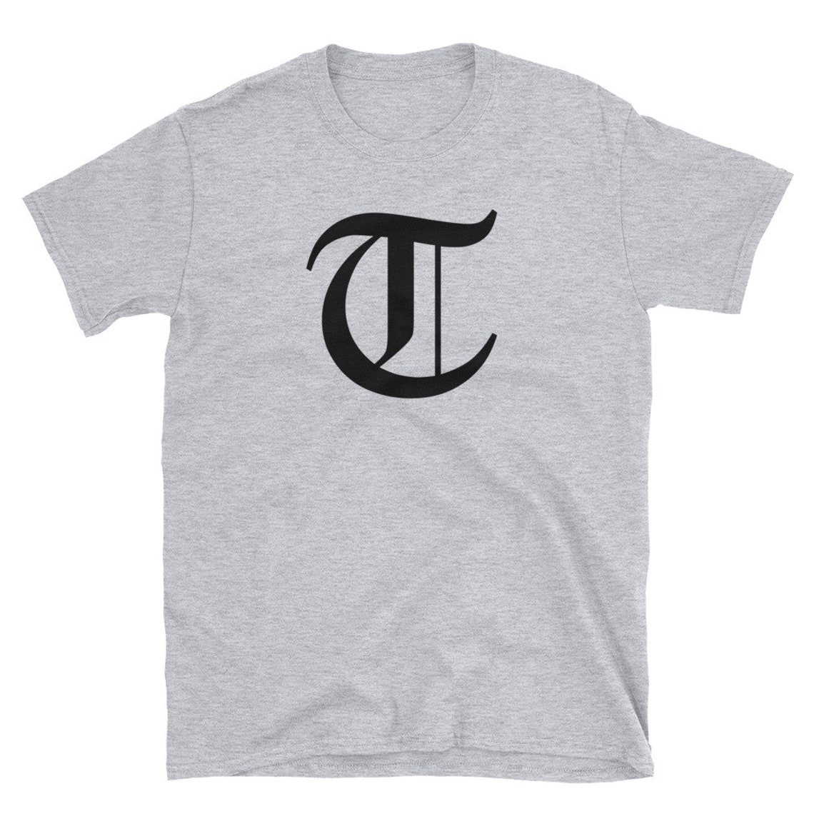 Old English Letter T White/grey Tee T-shirt - Etsy