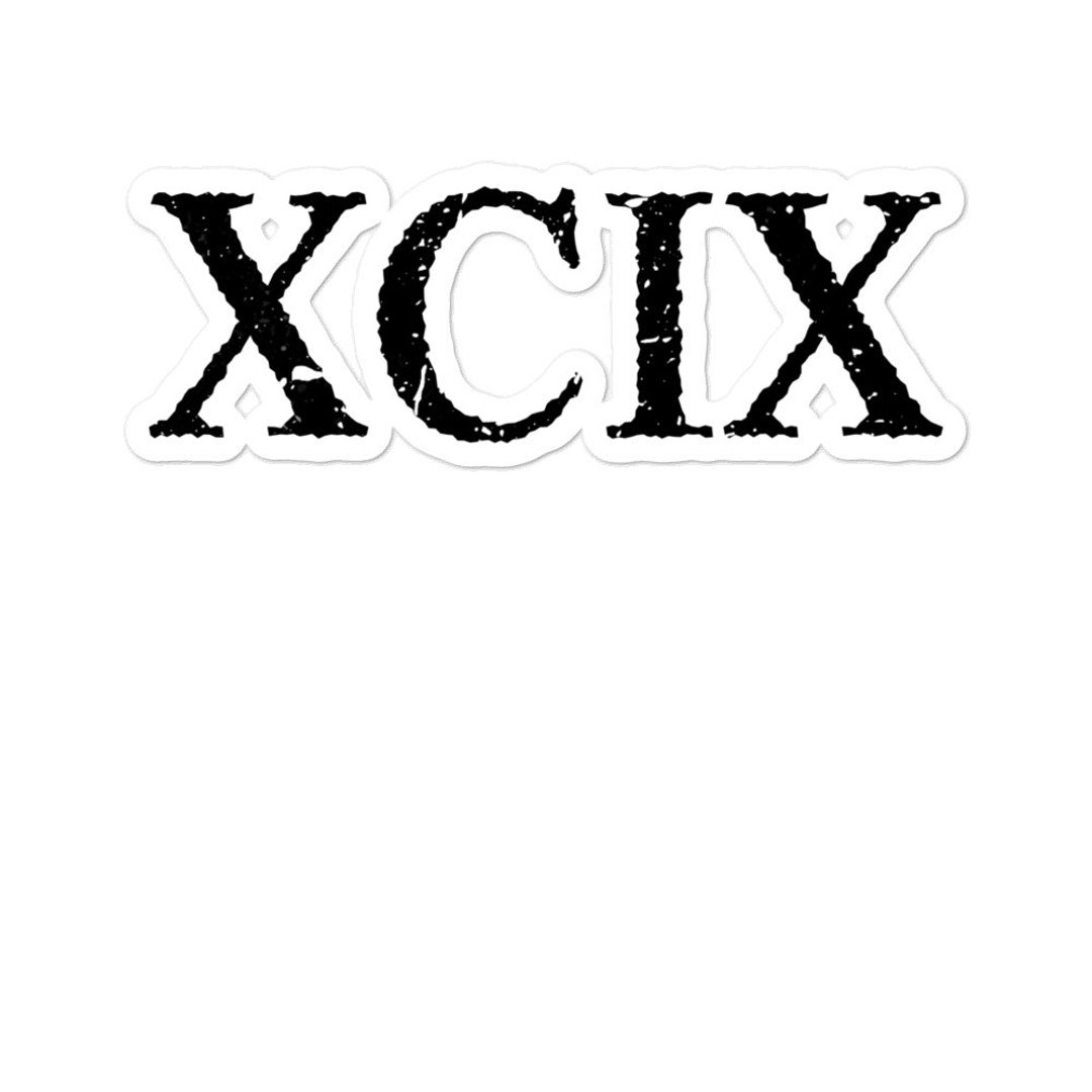 Roman Numeral 99 XCIX Sticker - Etsy