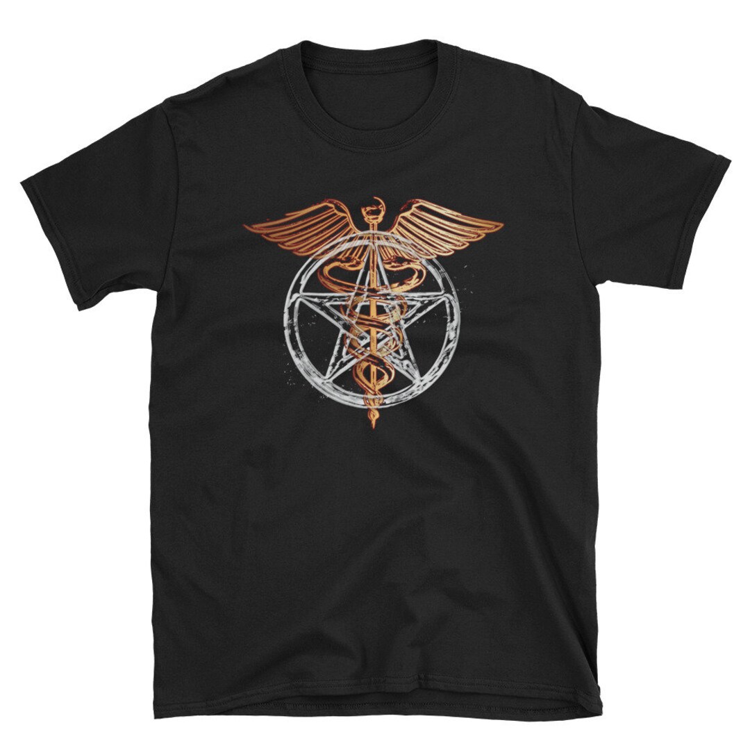Caduceus Pentagram T-shirt - Etsy