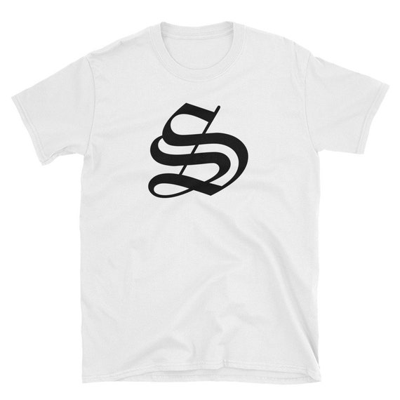 Old English Letter S White/grey Tee T-shirt - Etsy