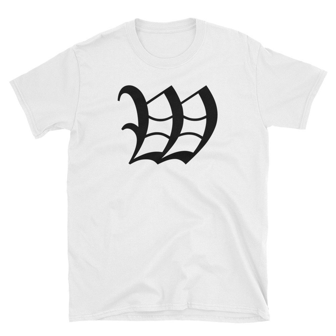 Old English Letter W White/grey Tee T-shirt - Etsy