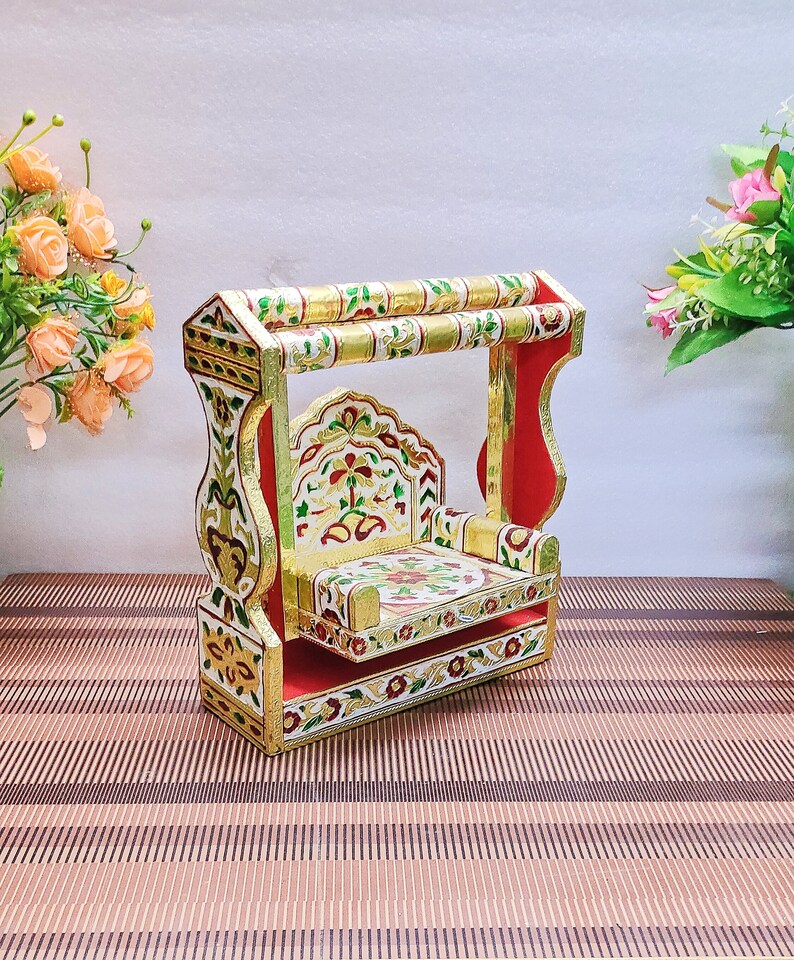 Wooden Meenakari Laddu Gopal Swing Handmade Small Jhula Swing - Etsy