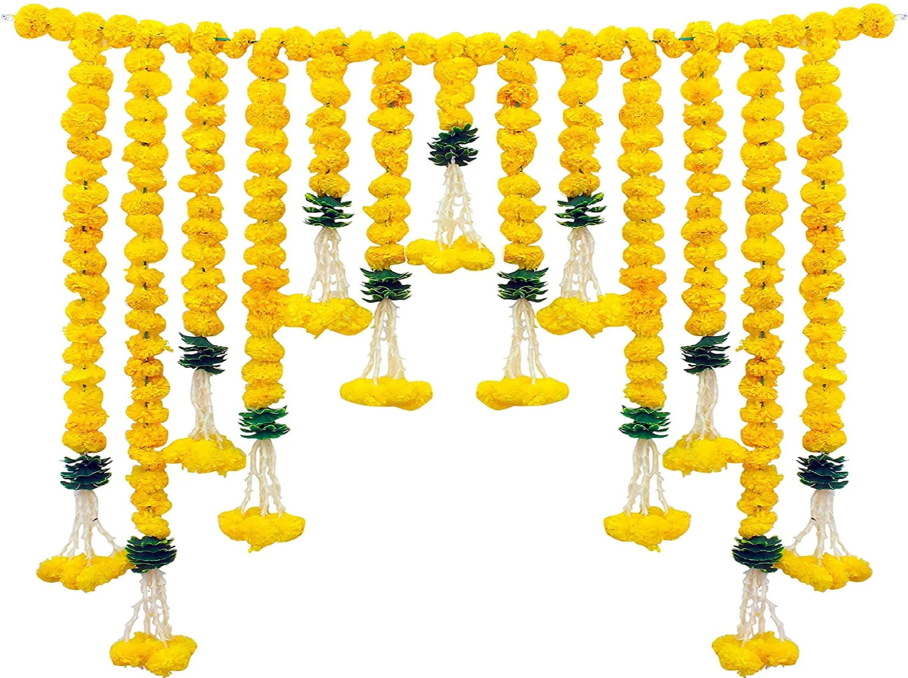 5ft Indian Marigold Flowers Bandarwal, Door Hanging Toran, Marigold ...