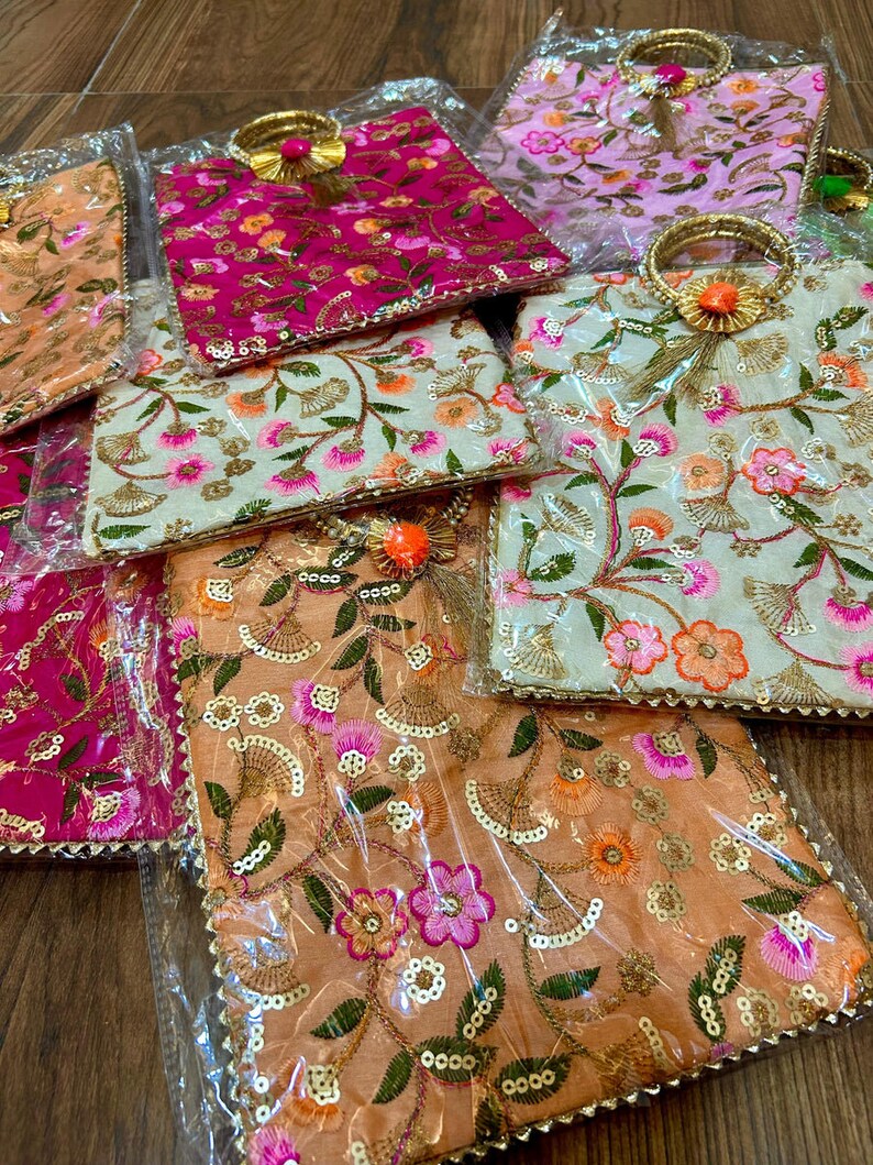 Pack of 100 Potli Handbag Indian Potli Gift Bags Clutch Purse Ethnic ...