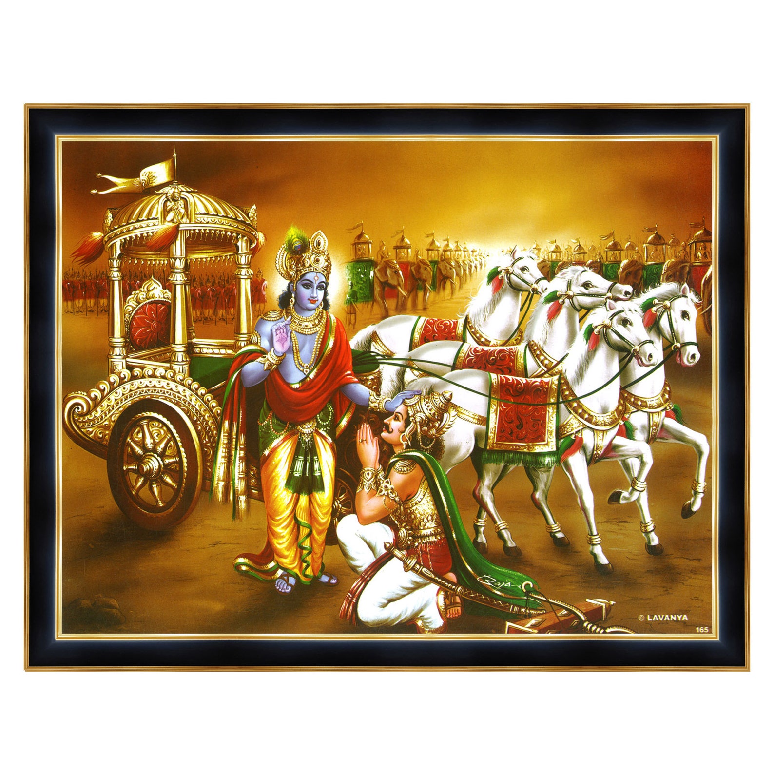 Arjun With Lord Krishna on Chariot Mahabharata Digital - Etsy