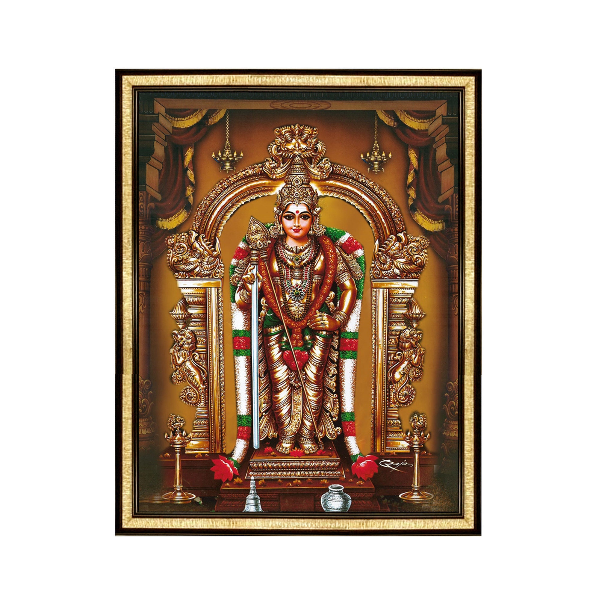 Murugan Photo Frame: Hindu God Religious Wall Decor Delivered Duty Paid ...
