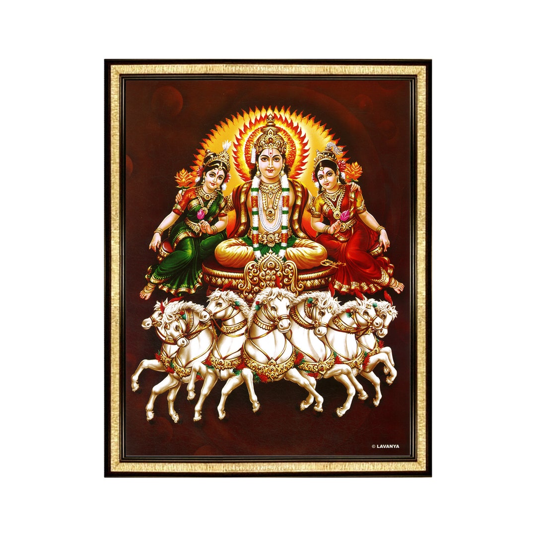 Sun God Suryanarayana Swamy With His Two Consorts Devi Samjna & Chhaya ...