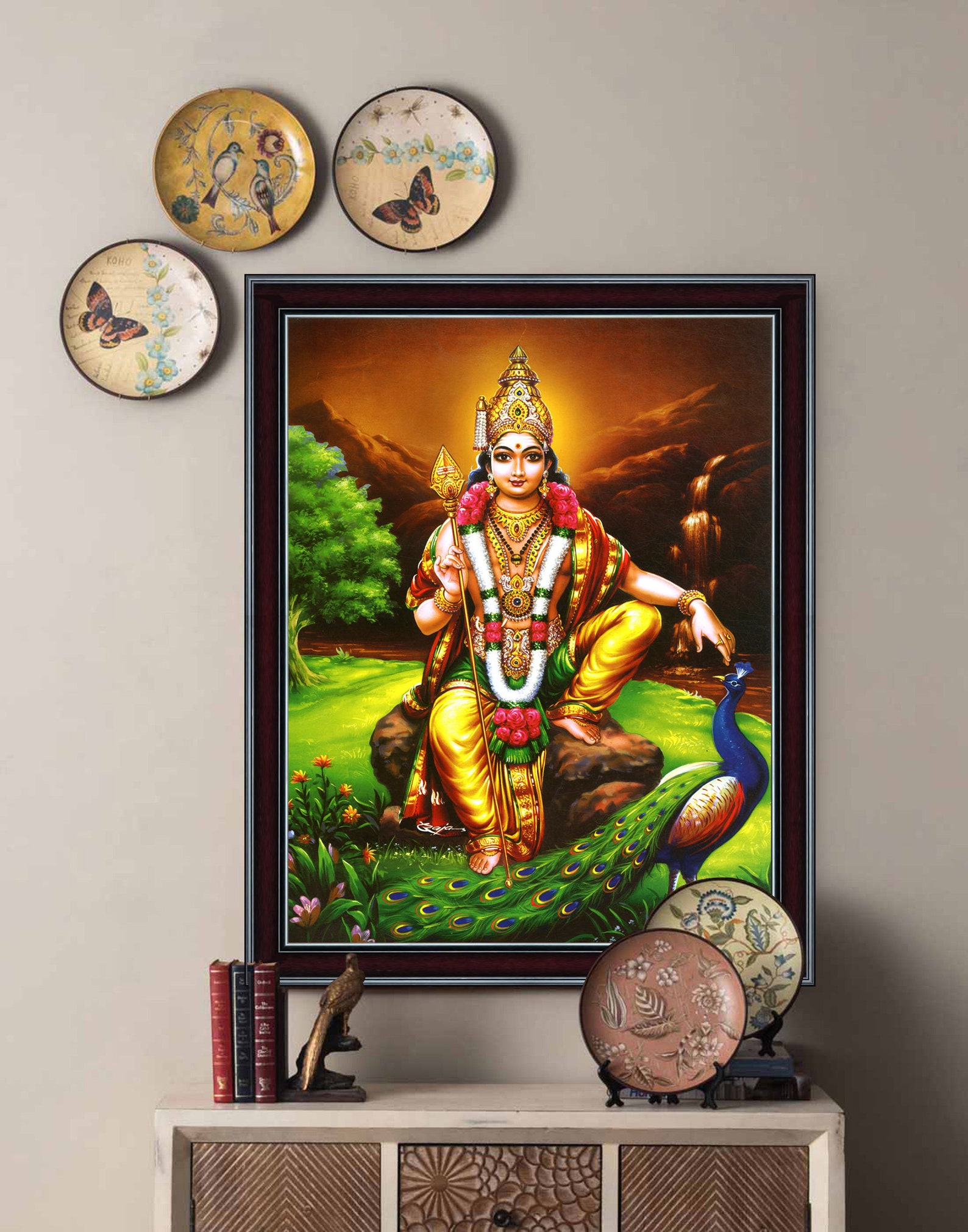 Murugan Picture Frame, Hindu Religious Pooja Room Wall Decor, Delivered ...