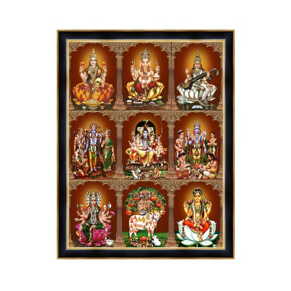 All Gods in One Frame Hindu - Etsy