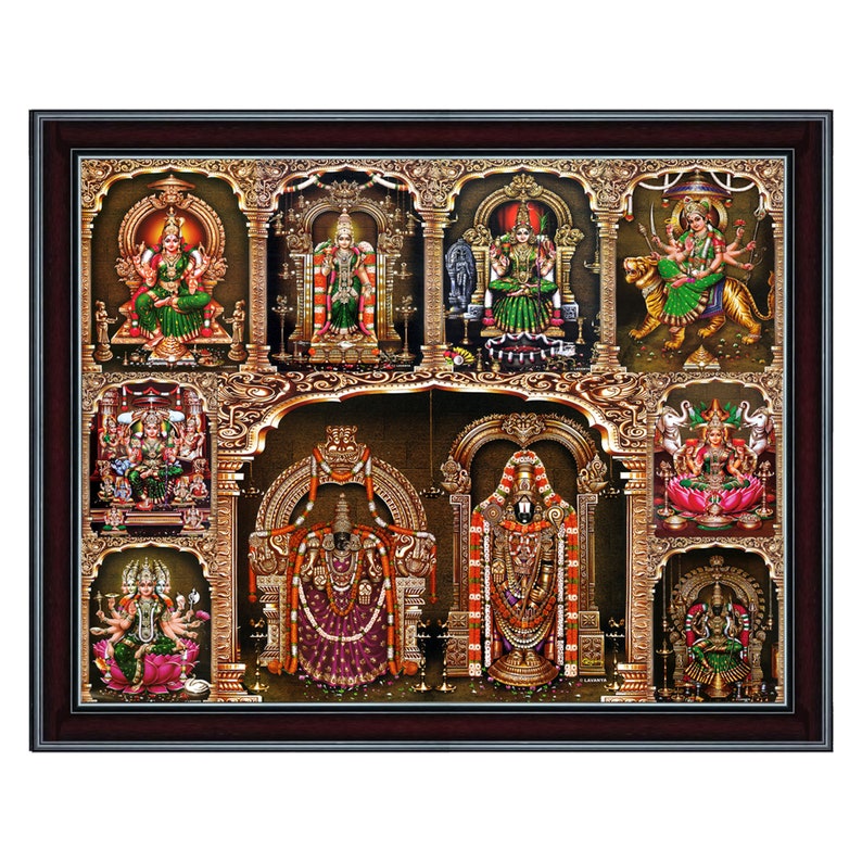 Hindu Gods & Goddesses Photo Frame: Customizable Puja Room Decor ...