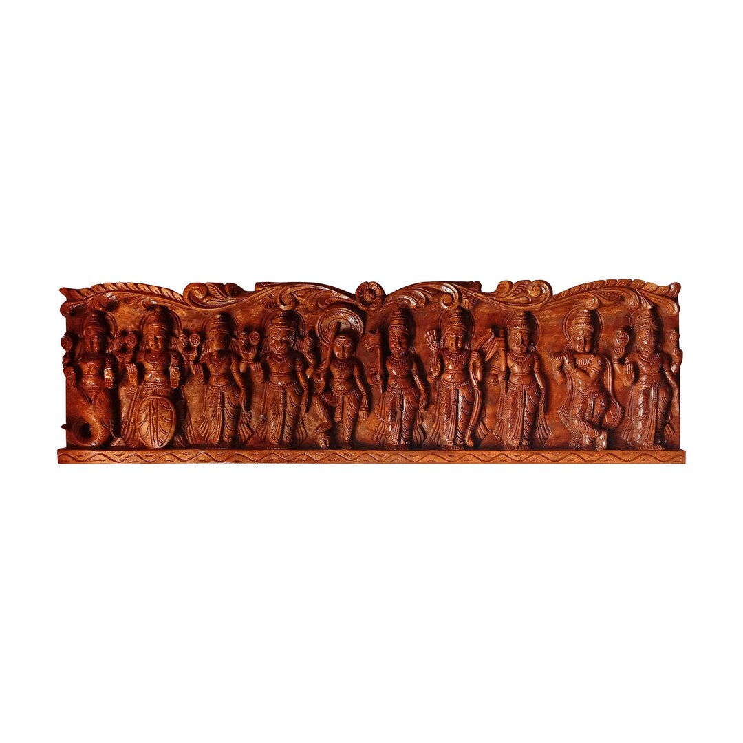 Dasavatharam Wall Decor. Lord Vishnu Avatars in Wood Carving - Etsy