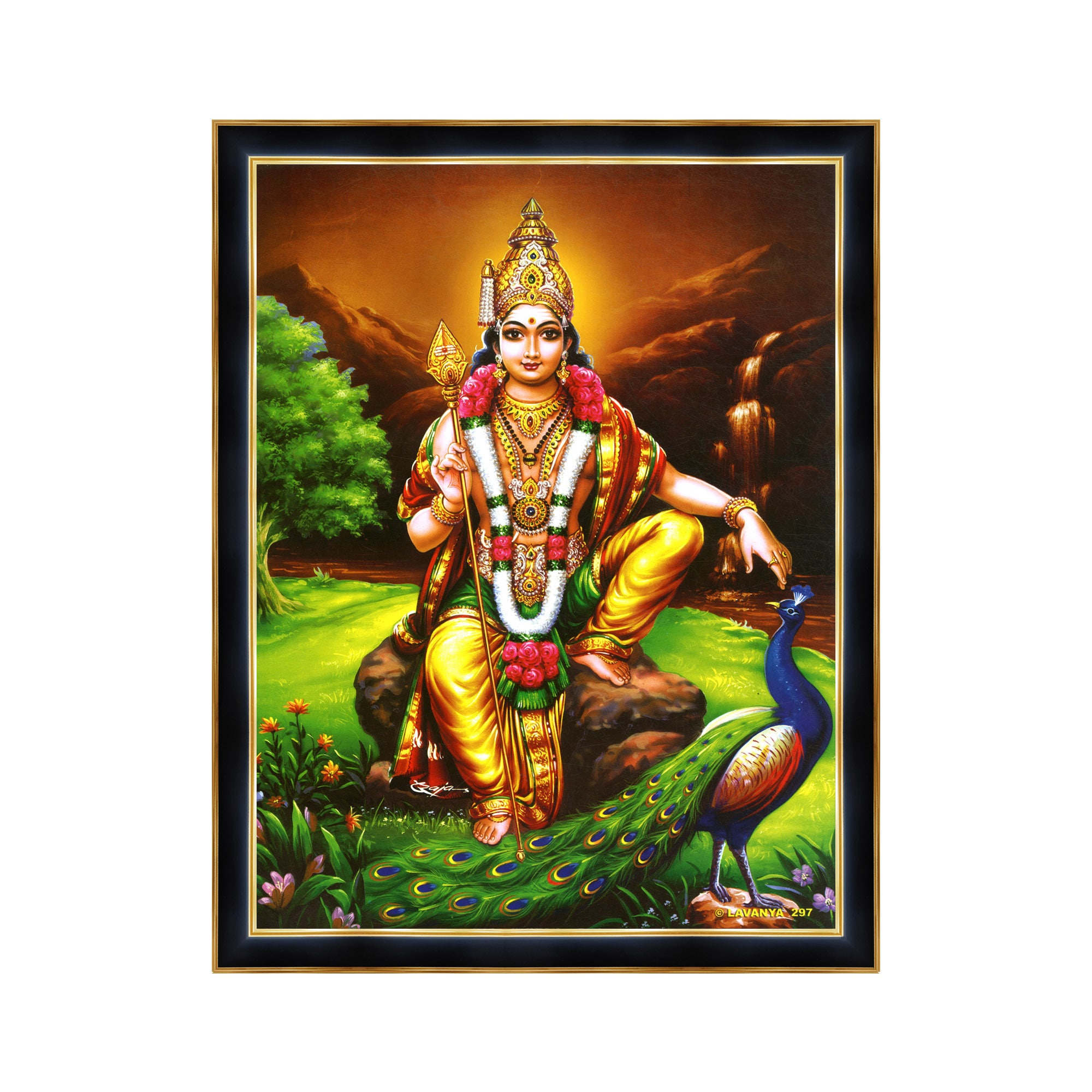 Murugan Picture Frame, Hindu Religious Pooja Room Wall Decor, Delivered ...