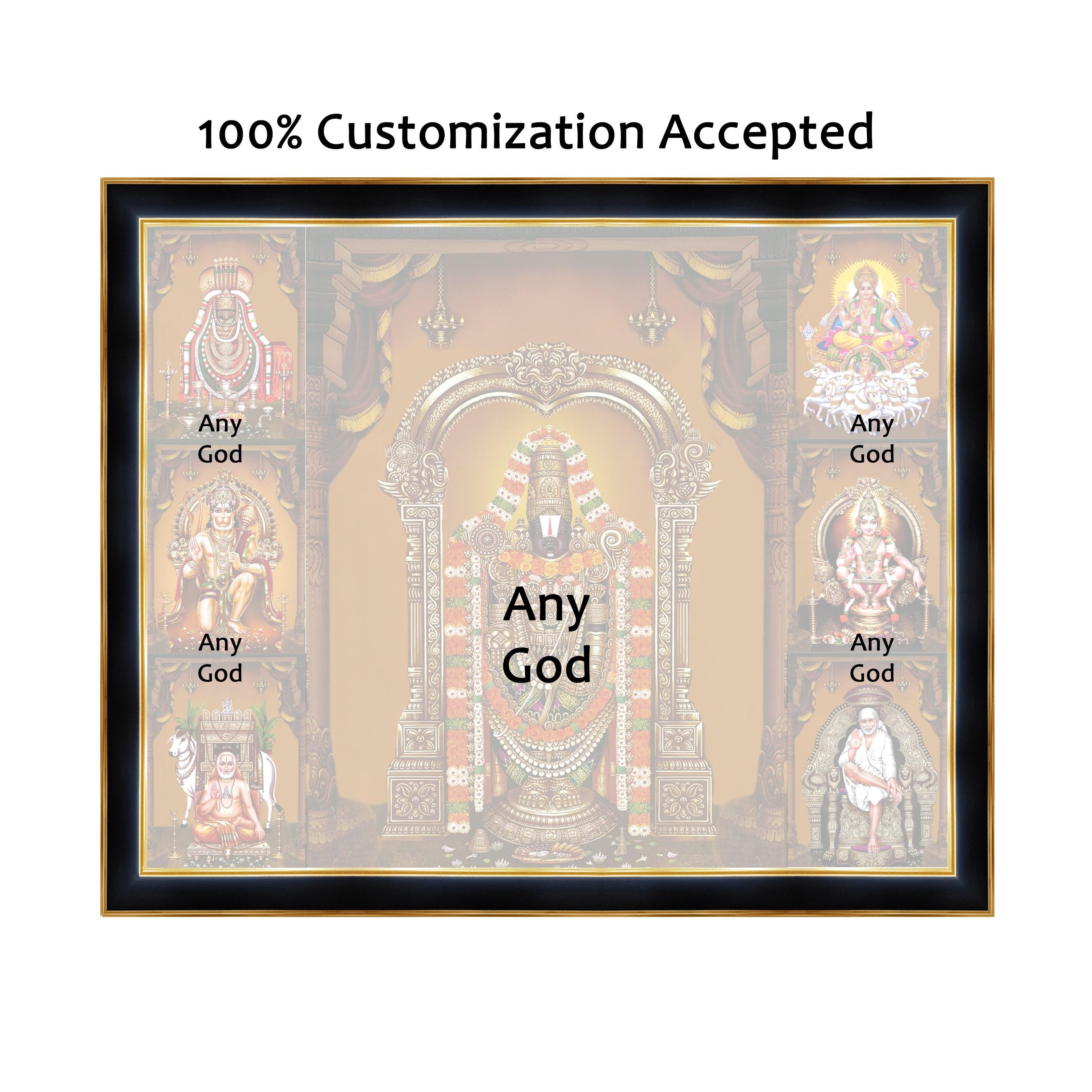 Hindu All Gods Photo Frame: Traditional Puja Room Decor Delivered Duty ...