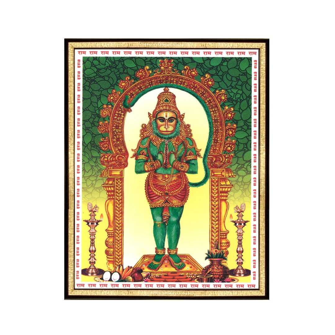 Kalki Vinu Anjaneyar God Painting Photo Frame, Rare & Old Image of ...