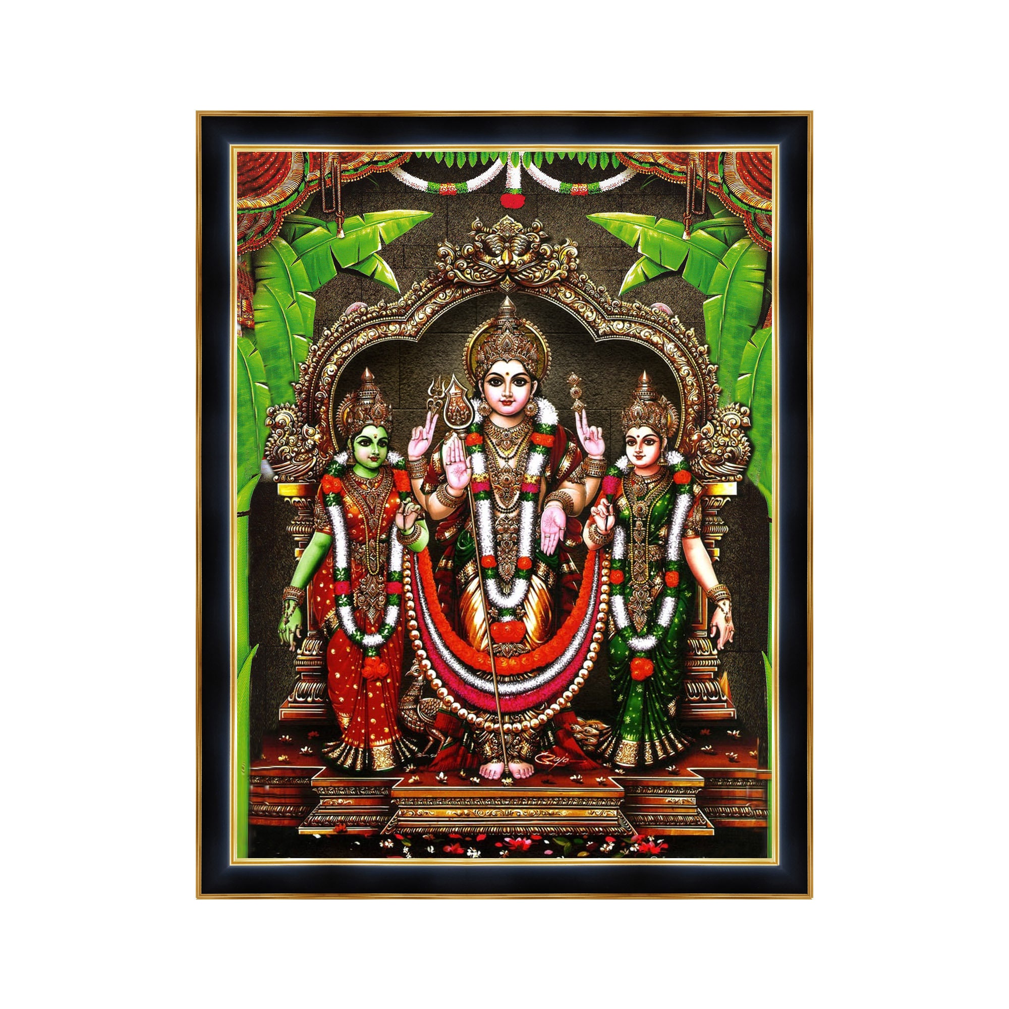 Murugan Valli Devyani Photo Frame: Colorful Hindu God Image Delivered ...