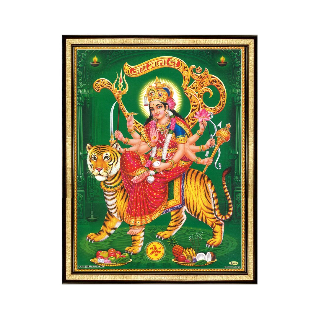 Durga Devi Photo Frame: Hindu Pooja Room Decor - Etsy