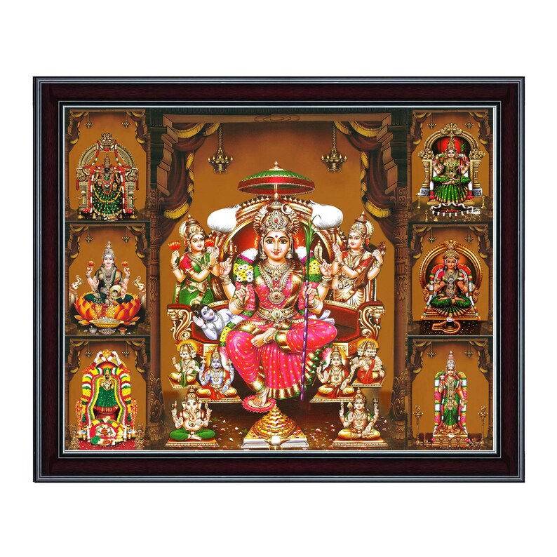 All Goddesses Photo Frame: Hindu Puja Room Decor Delivered Duty Paid ...