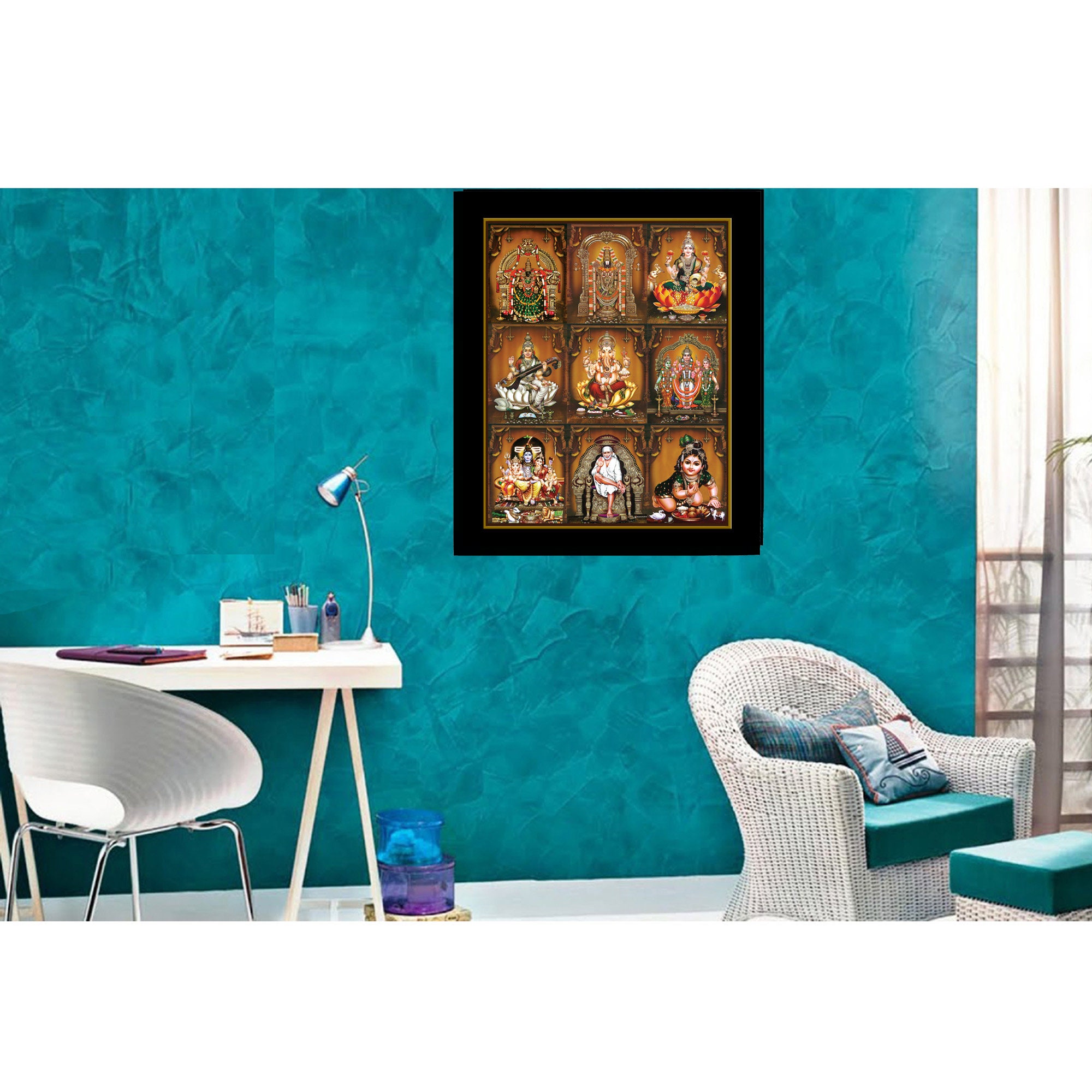 Customizable 9-in-1 Hindu God & Goddess Photo Frame, Delivered Duty ...