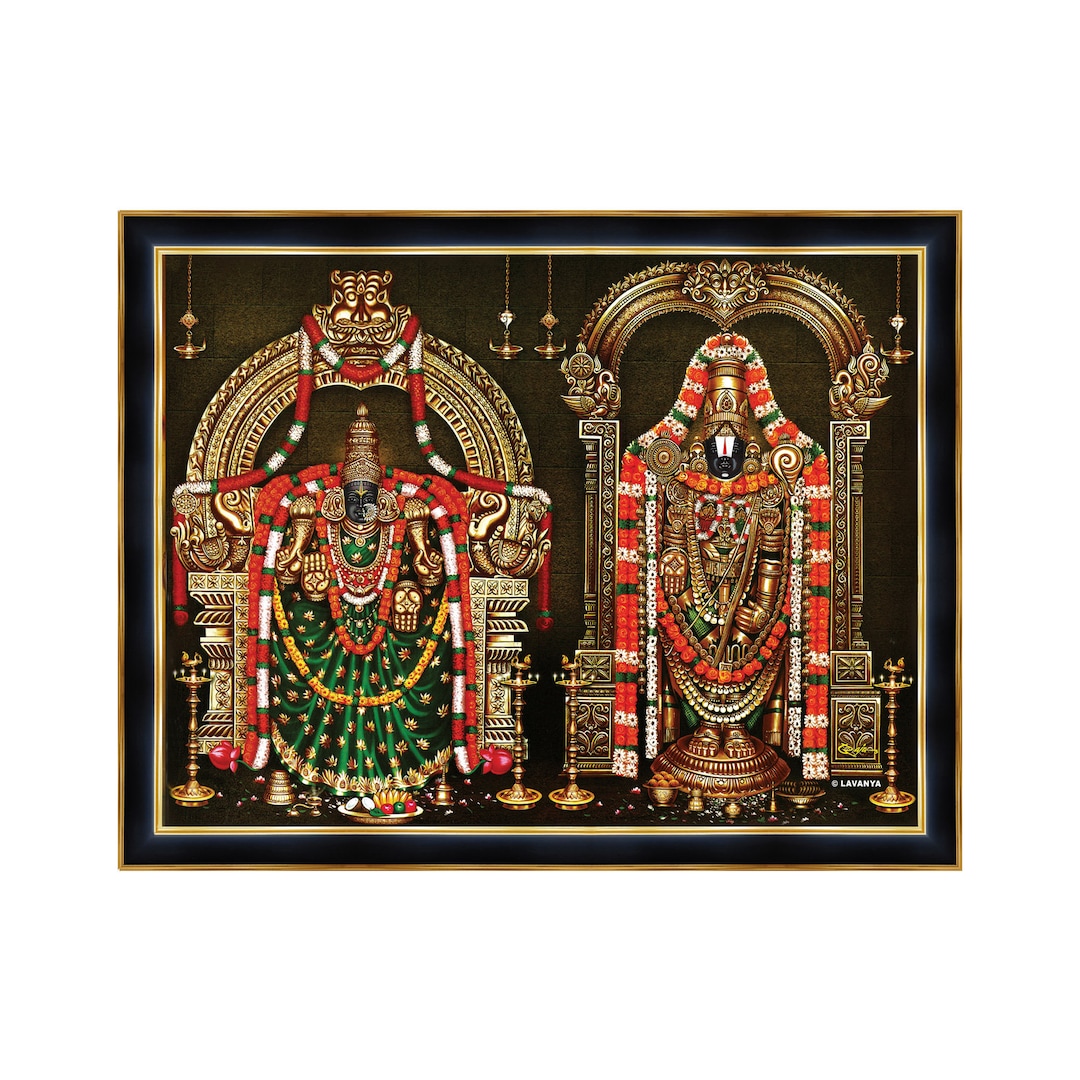 Padmavati Amman & Venkateswara Swamy Photo Frame. Wedding Anniversary ...