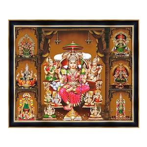 All Goddesses Photo Frame: Hindu Puja Room Decor Delivered Duty Paid ...