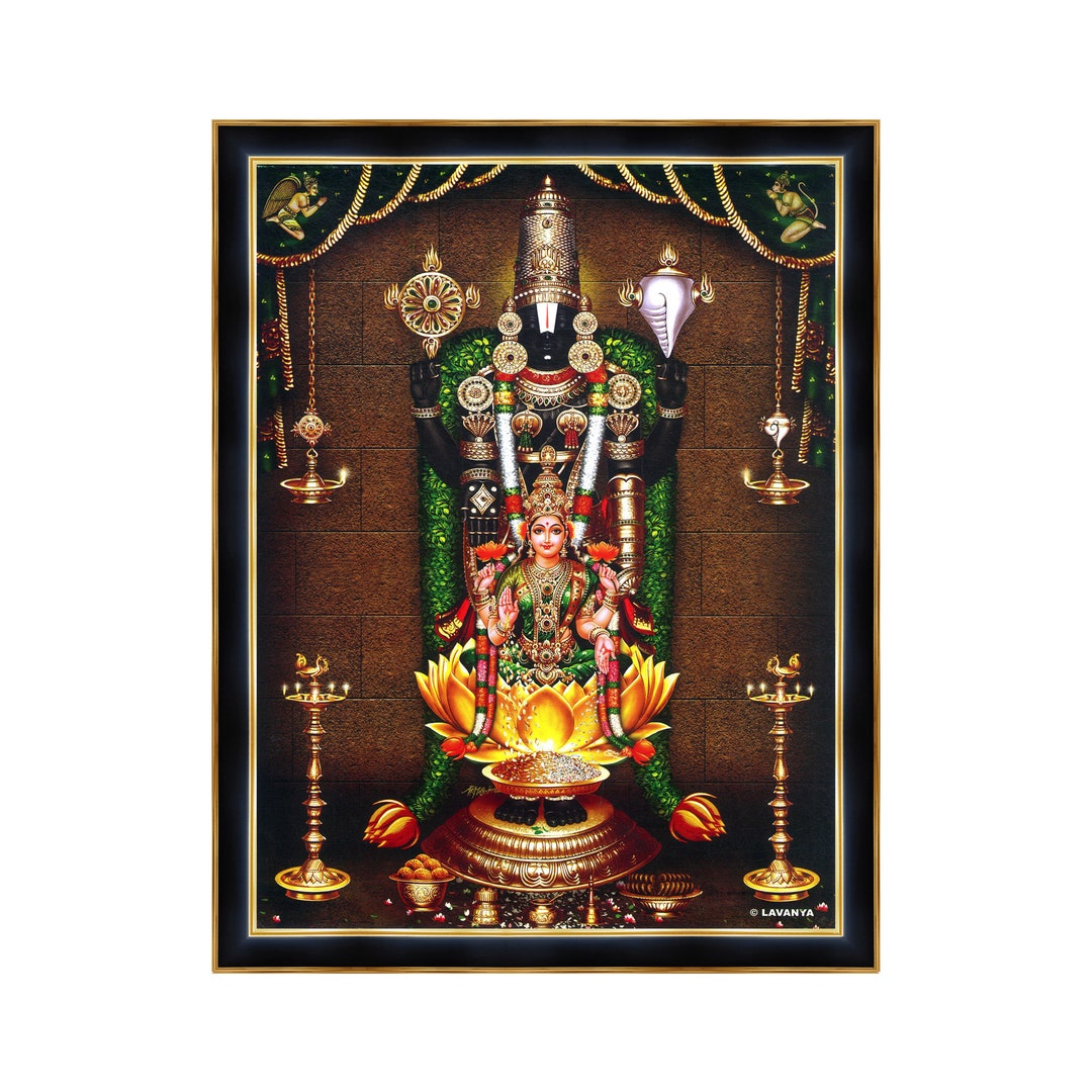 Tirupati Balaji Lakshmi Photo Frame, Religious Wall Decor - Etsy