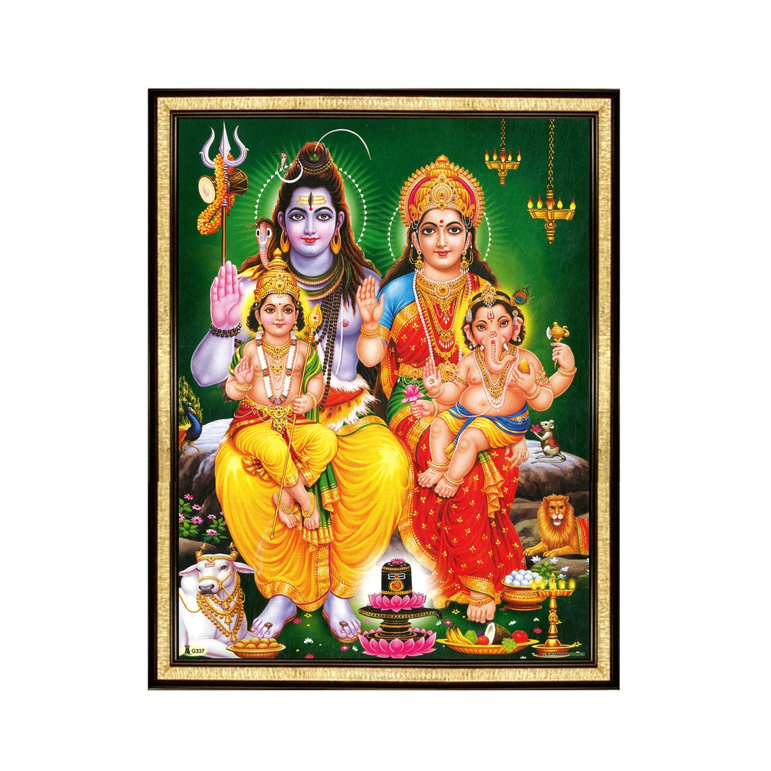 Lord Shiva Family Photo Frame, Wall Decorative, Wedding Gift for ...