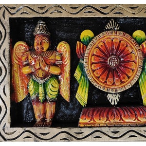 Wooden Thiruman Shanku Chakra Naamam Garudar Hanuman. South Indian Home ...