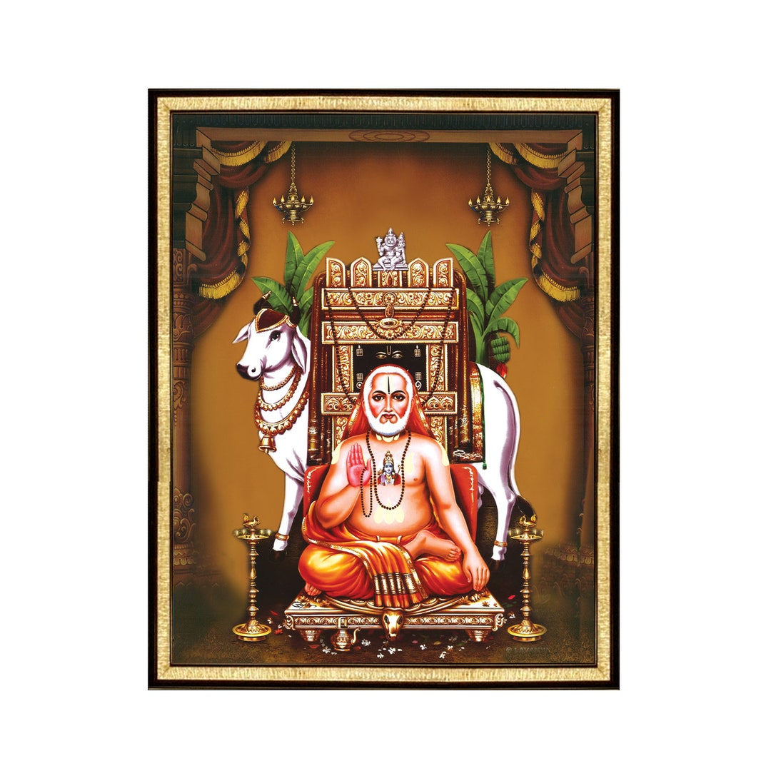 Raghavendra Tirtha Photo Frame, Hindu Saint Art, Puja Room Decor - Etsy