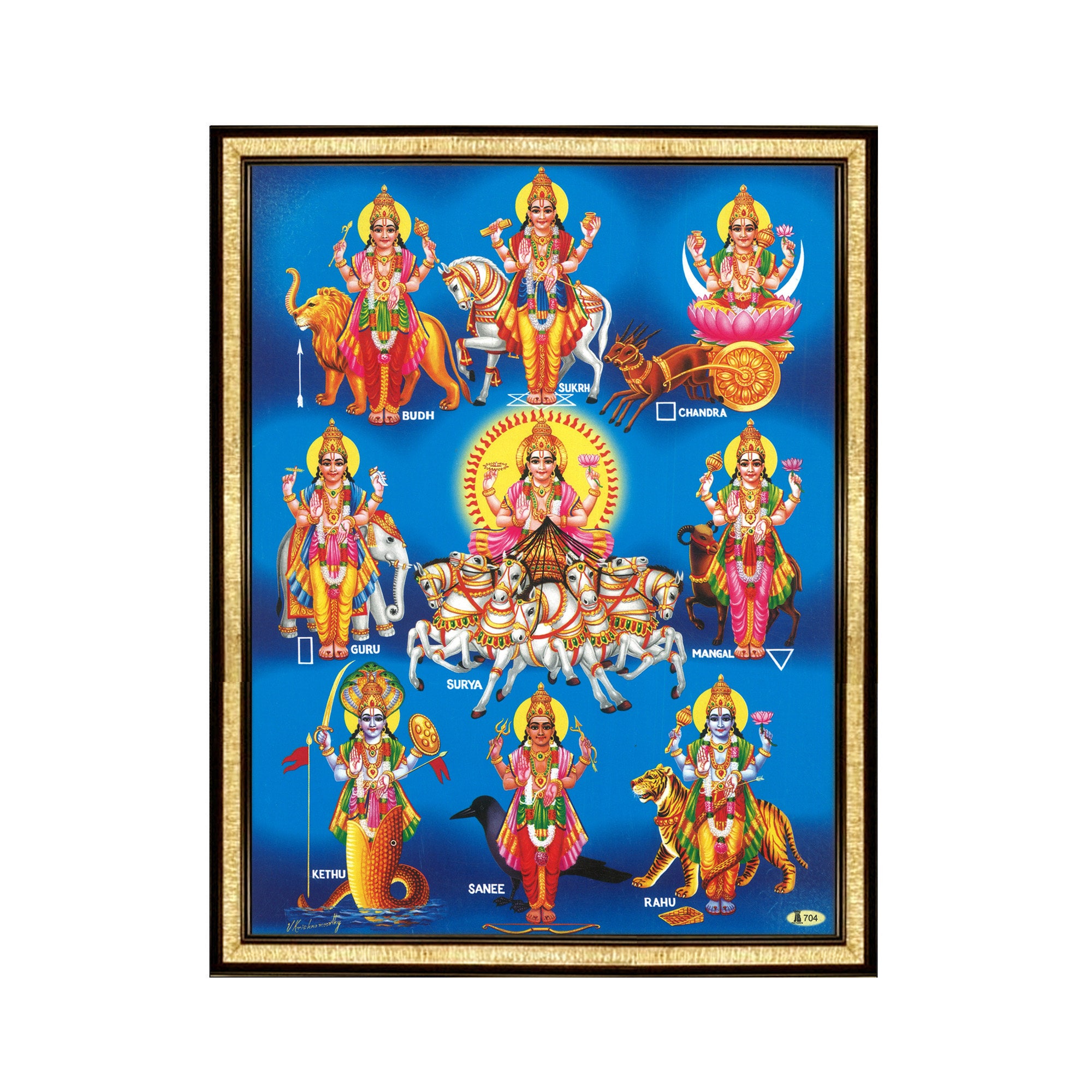Navagraha Photo Frame: Nine Planets, Hindu Astrology Delivered Duty ...