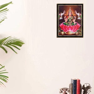 Lakshmi Photo Frame, Hindu Goddess Art for Pooja Room - Etsy