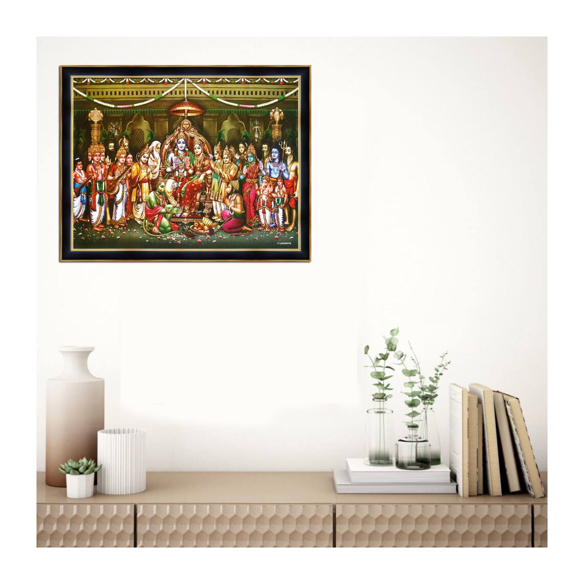 Sita Ramula Kalyanam Photo Frame, Ramdarbar Housewarming Wall Decor ...