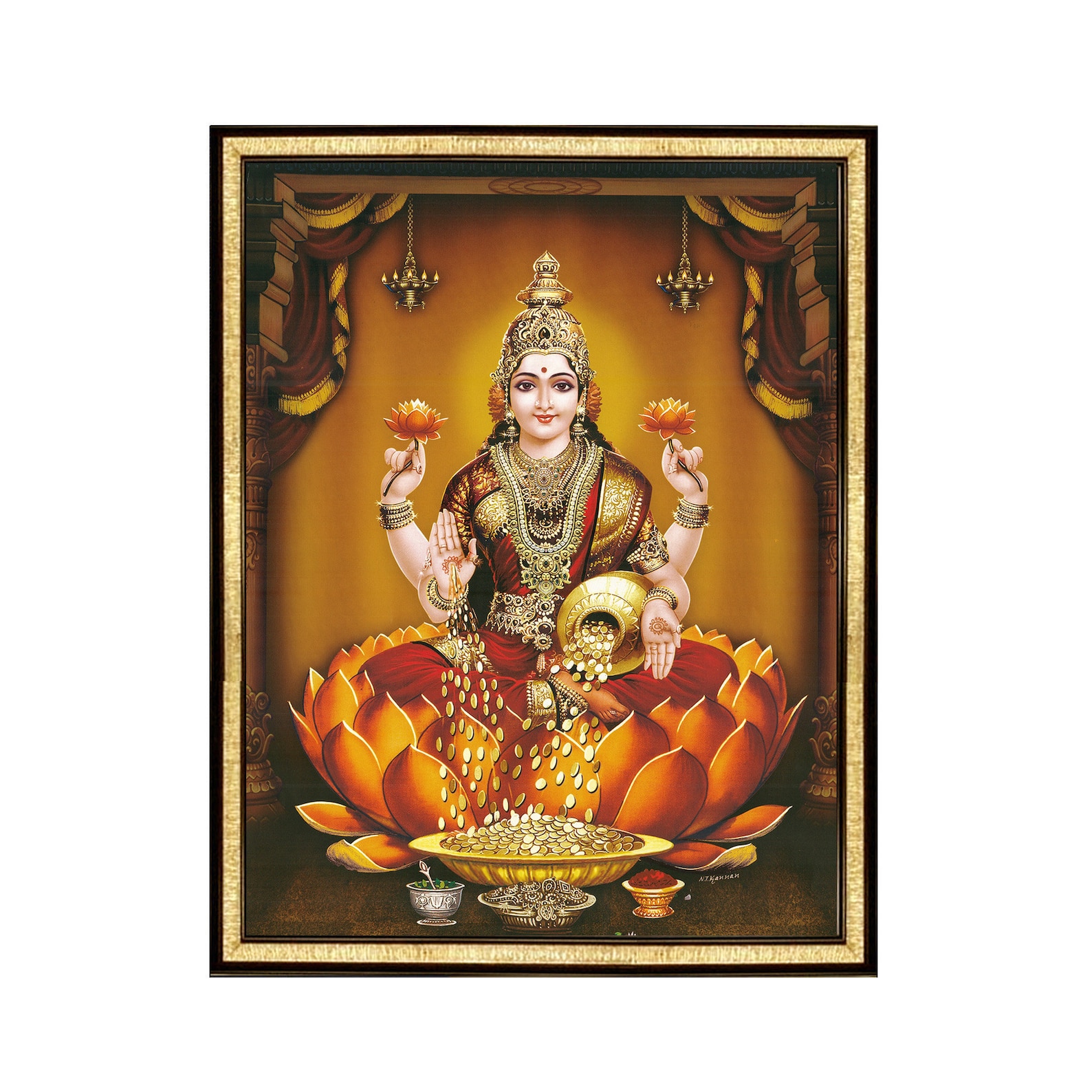 Lakshmi Photo Frame, Hindu Goddess Wall Art, Puja Room Decor - Etsy