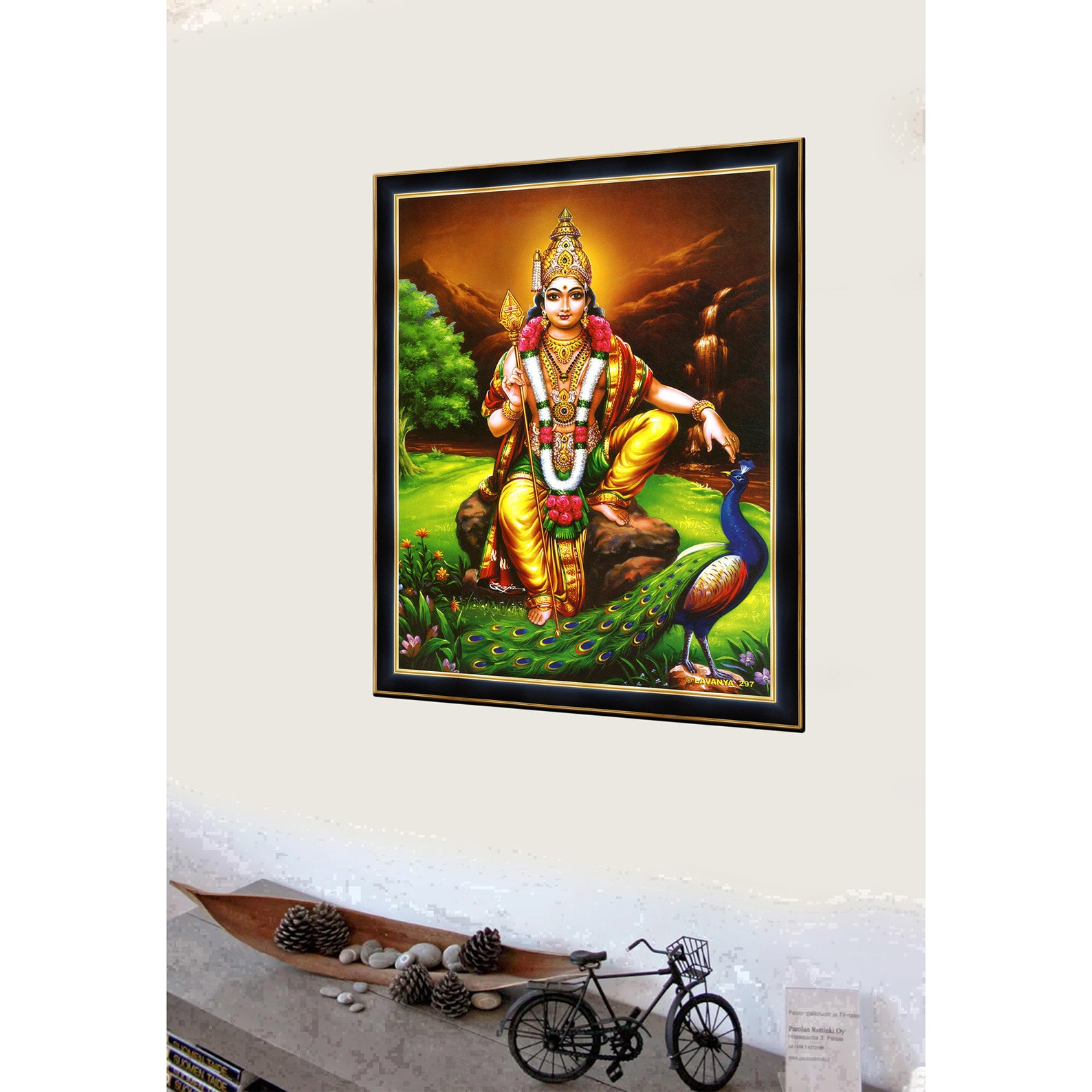 Murugan Picture Frame, Hindu Religious Pooja Room Wall Decor, Delivered ...