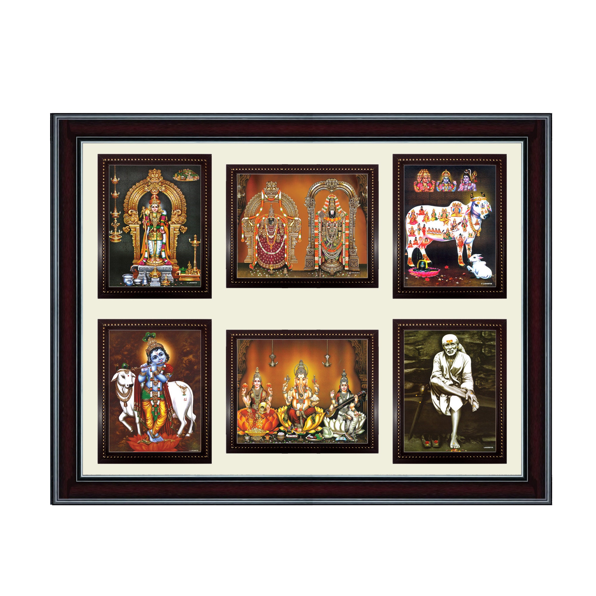 God & Goddess Photo Frame With Mount, Ready to Wall Mount for Puja Room ...