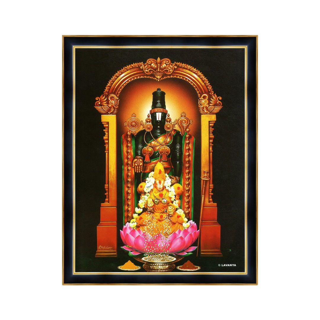 Unique Lord Balaji With Lakshmi Framed Photo Print, Delivered Duty Paid ...