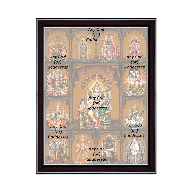Hindu God & Goddess Framed Print - Pooja Room Decor - Etsy