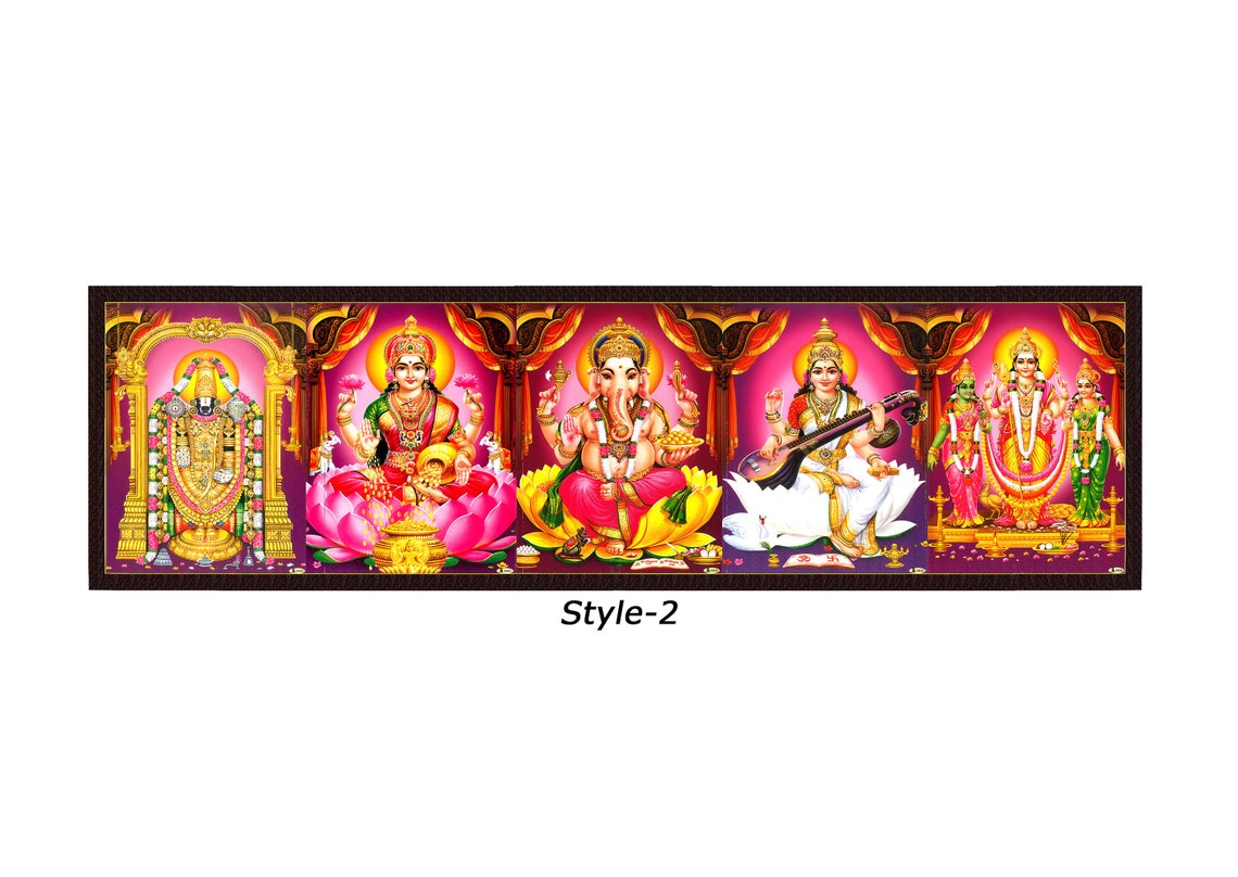 Hindu Gods Photo Frame: Balaji, Lakshmi, Ganesha, Saraswati, Murugan ...