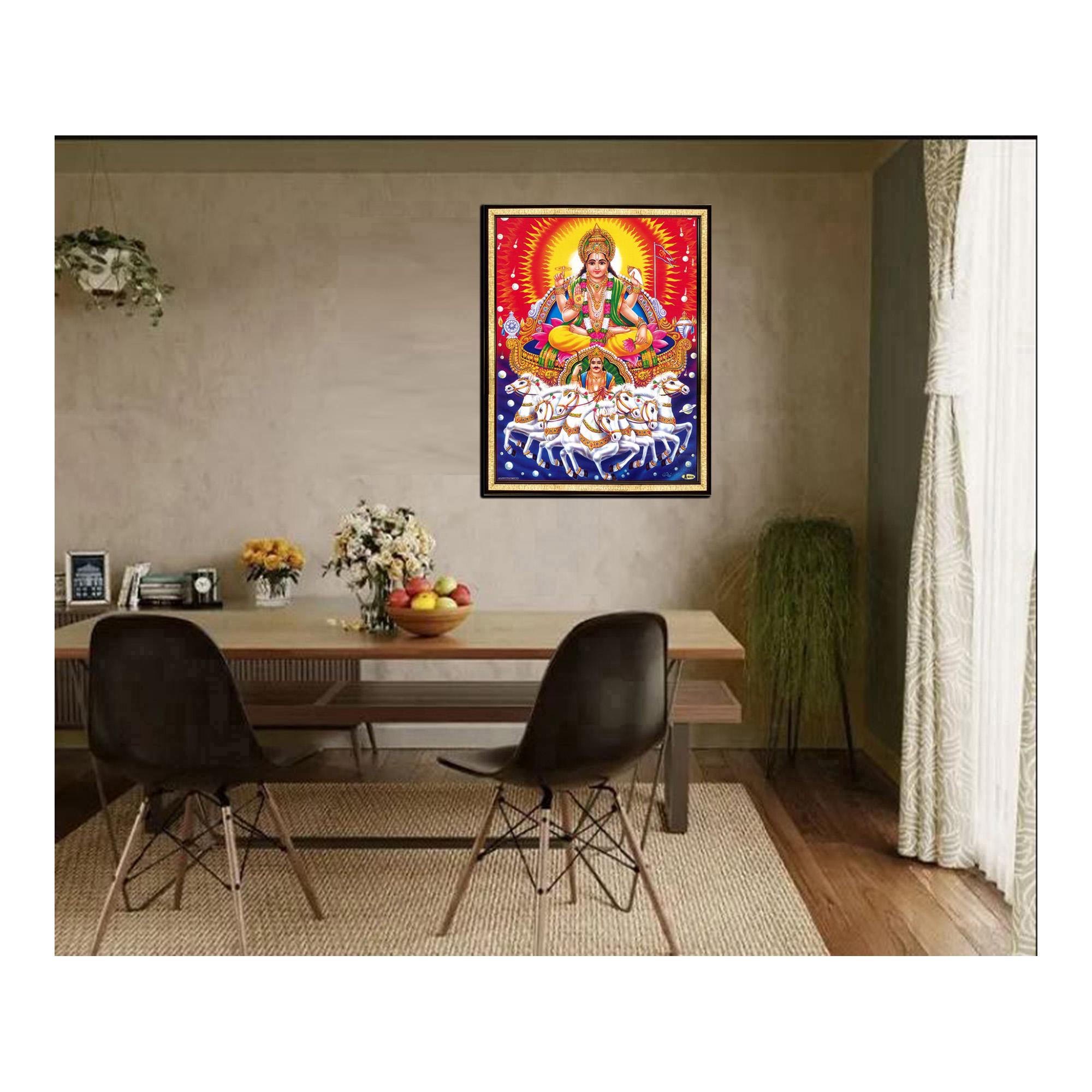 Suryanarayana Swamy Photo Frame, Hindu God Art, Puja Room Decor - Etsy