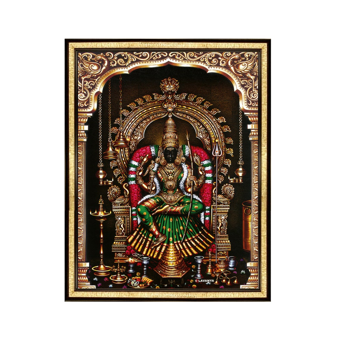 Kalikambal Photo Frame, Religious Wall Decor of Neithal Nila Kamakshi ...
