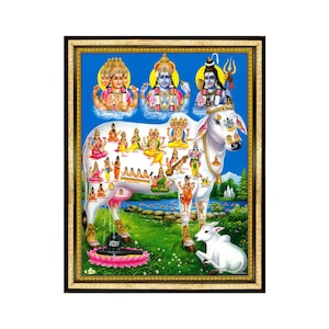 Gomatha All Deity Photo Frame - Hindu Religious Art - Etsy