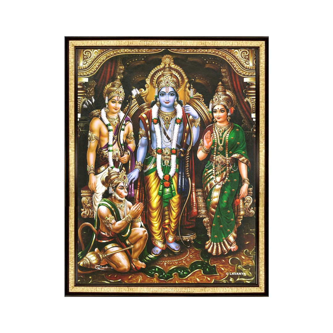 Ram Darbar Photo Frame, Religious Ramayan Wall Hanging for Puja Room - Etsy