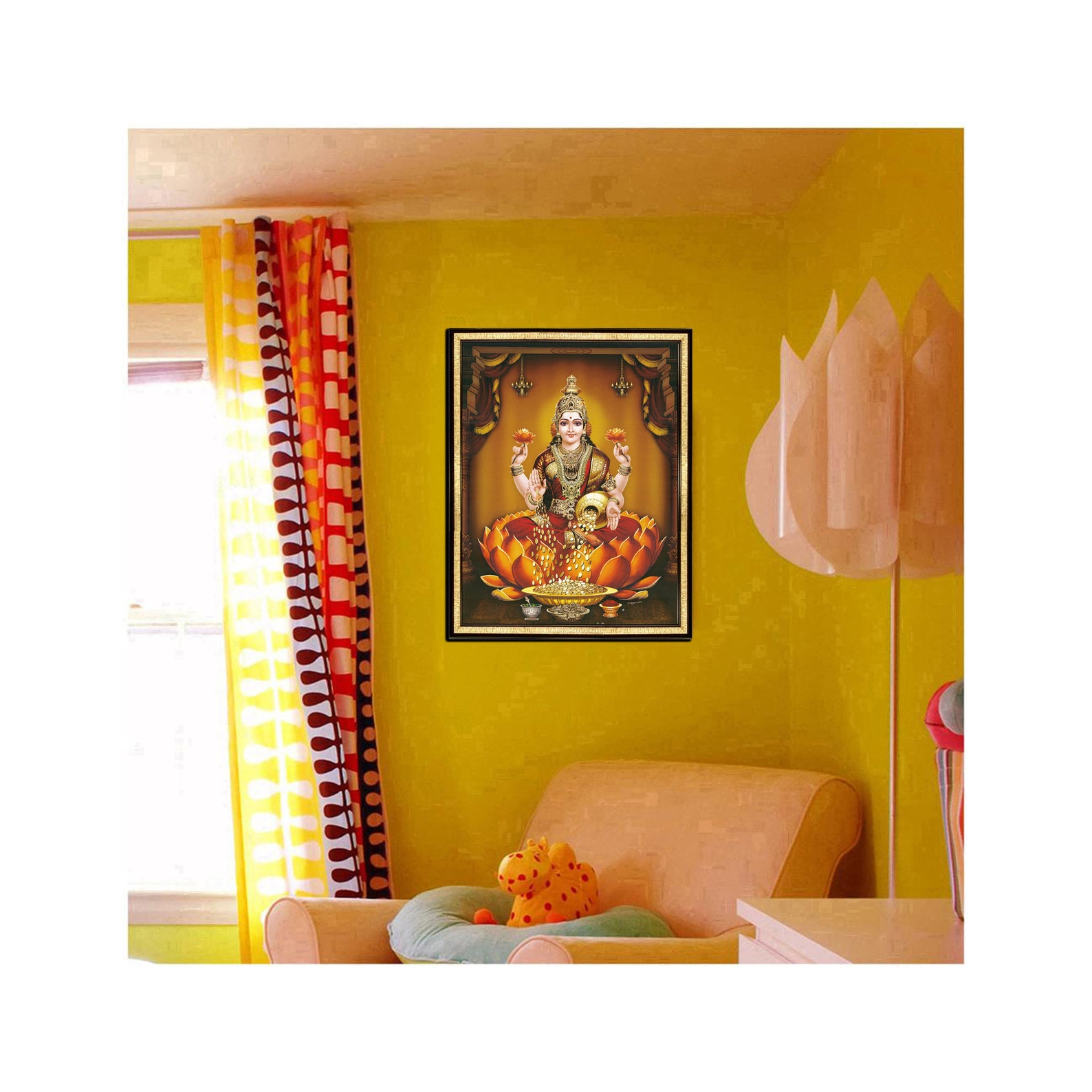 Lakshmi Photo Frame, Hindu Goddess Wall Art, Puja Room Decor - Etsy