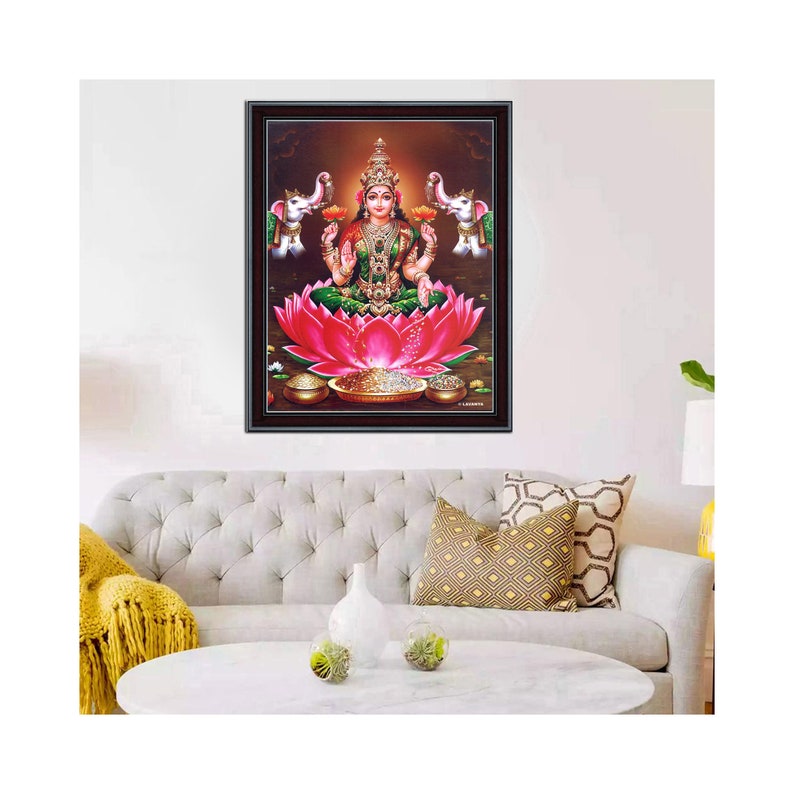 Lakshmi Photo Frame, Hindu Goddess Art for Pooja Room - Etsy