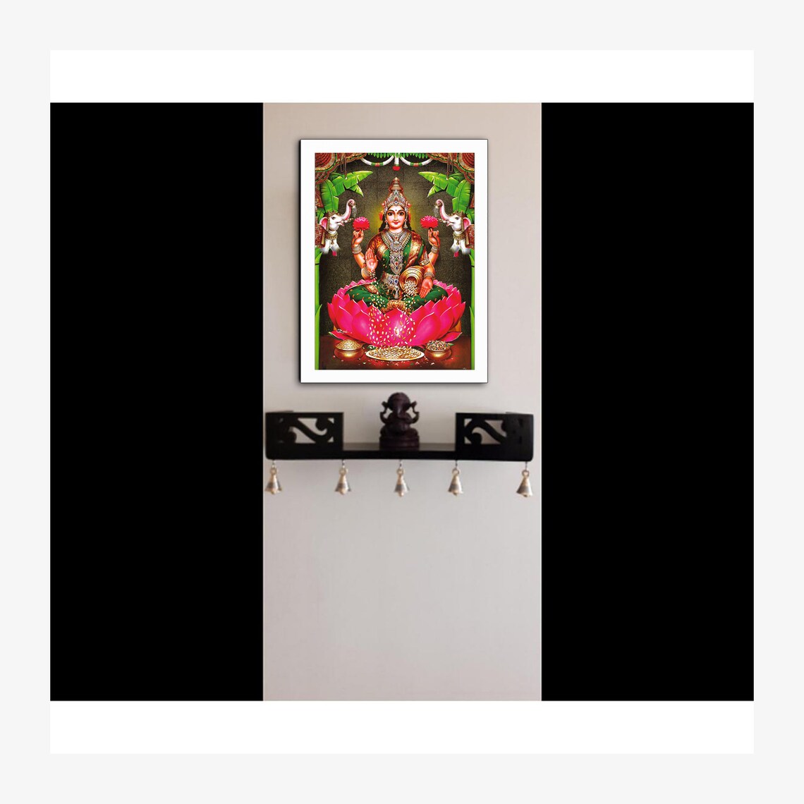 Mahalakshmi Photo Frame: Pure White Hindu Goddess Art Delivered Duty ...