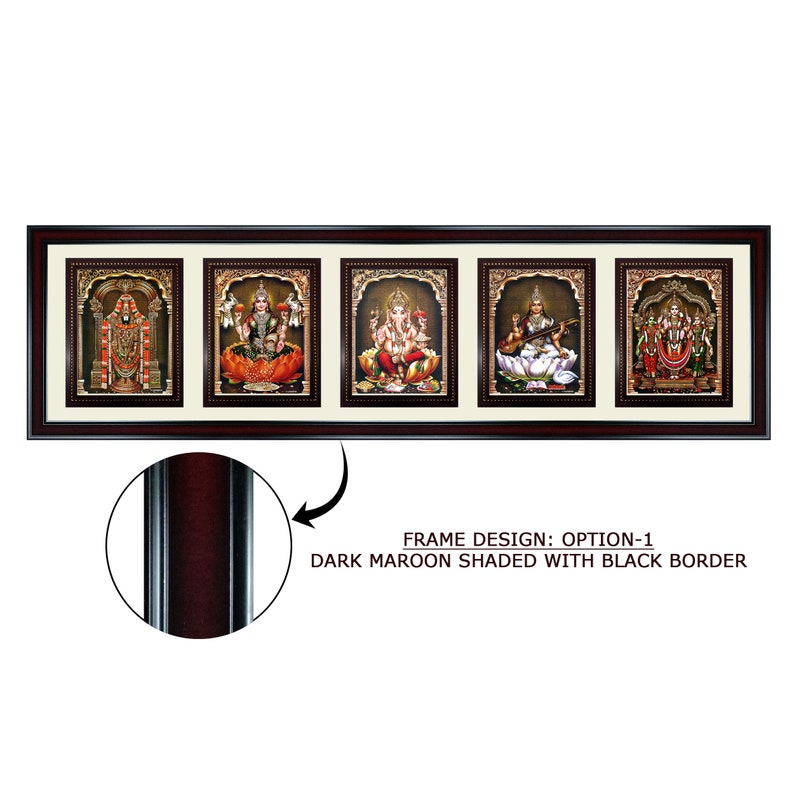 Hindu God Photo Frame: Venkateswara, Lakshmi, Ganesha, Saraswati ...