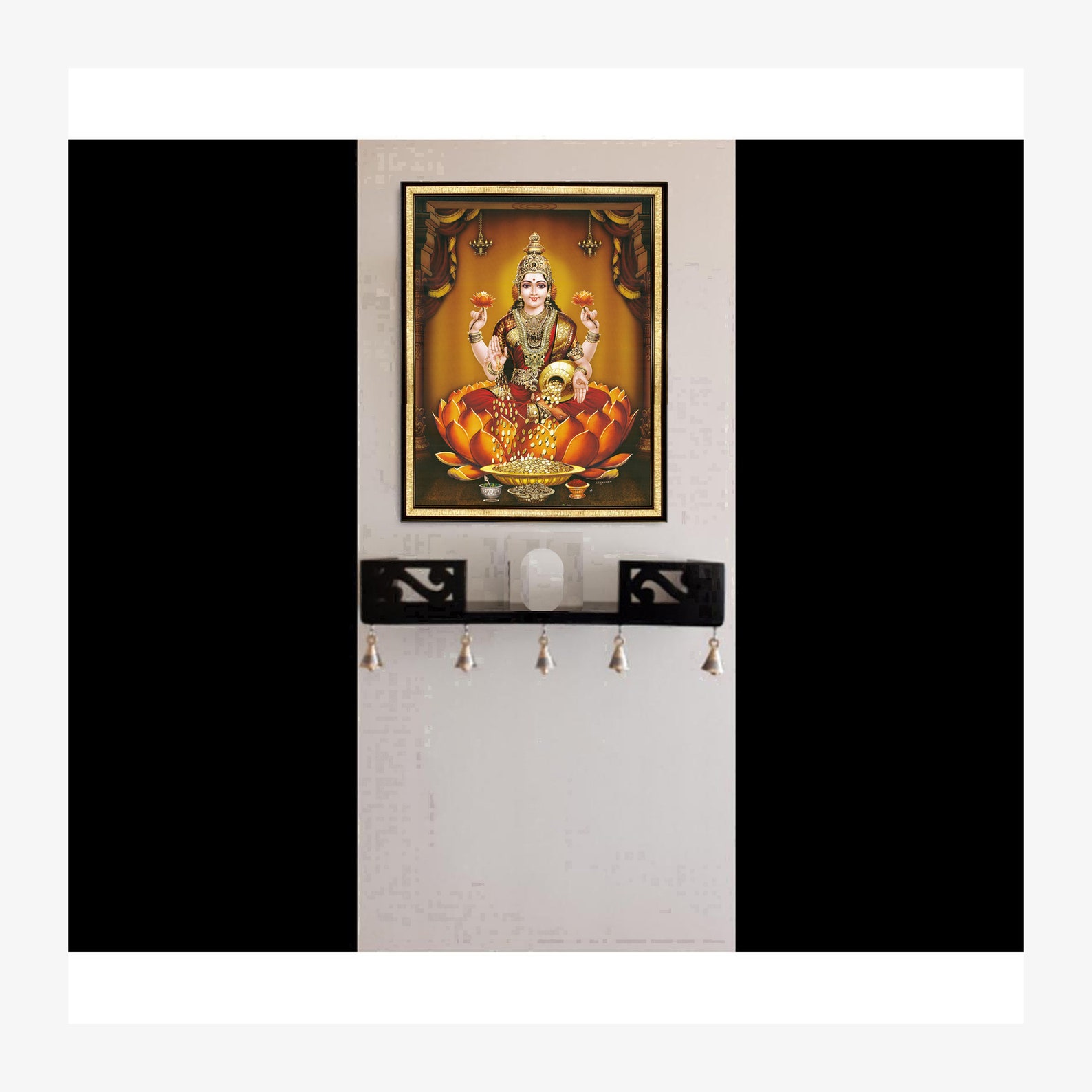 Lakshmi Photo Frame, Hindu Goddess Wall Art, Puja Room Decor - Etsy