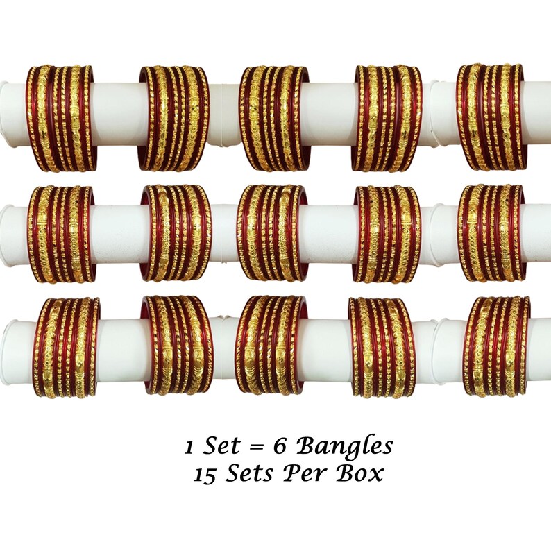 90 Maroon Bangles With Gold Plating. Shagun Ka Gift for Shaadi, Mehndi ...
