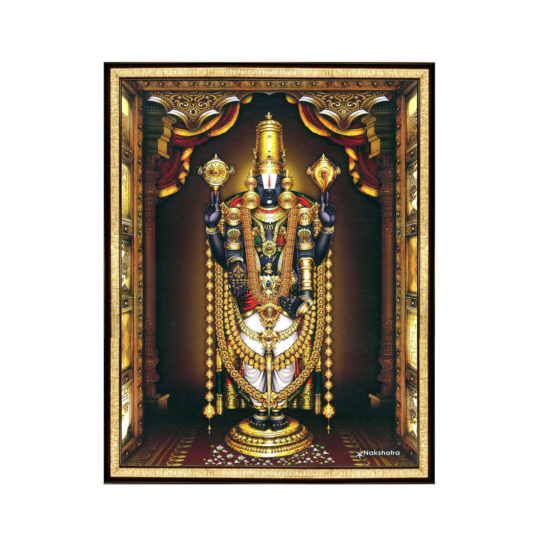Tirupati Balaji Photo Frame, Hindu God Religious Wall Decor - Etsy
